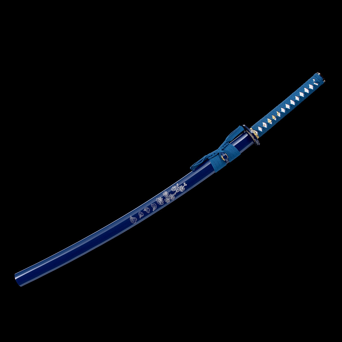 Blue Katana,Forging Samurai Katana Blue Engraving Japanese Style Hand ...