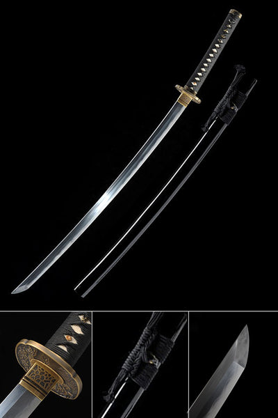 Damascus Katana,Folded Steel Clay Tempered Musashi Westworld Shogun Ka ...